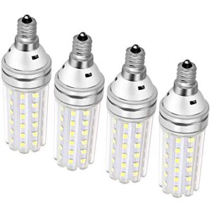 e12 led bulb 150 watt equivalent, 15w led candelabra watt light bulbs 1500lm daylight white 6000k led chandelier bulbs, decorative candle base non-dimmable 4 packs (daylight white)