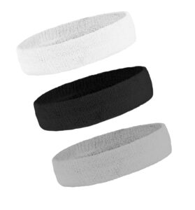 outdooressentials sweat bands headbands men - sweatbands for women - sports headband - sweat absorbing headband - multipack sweat head bands