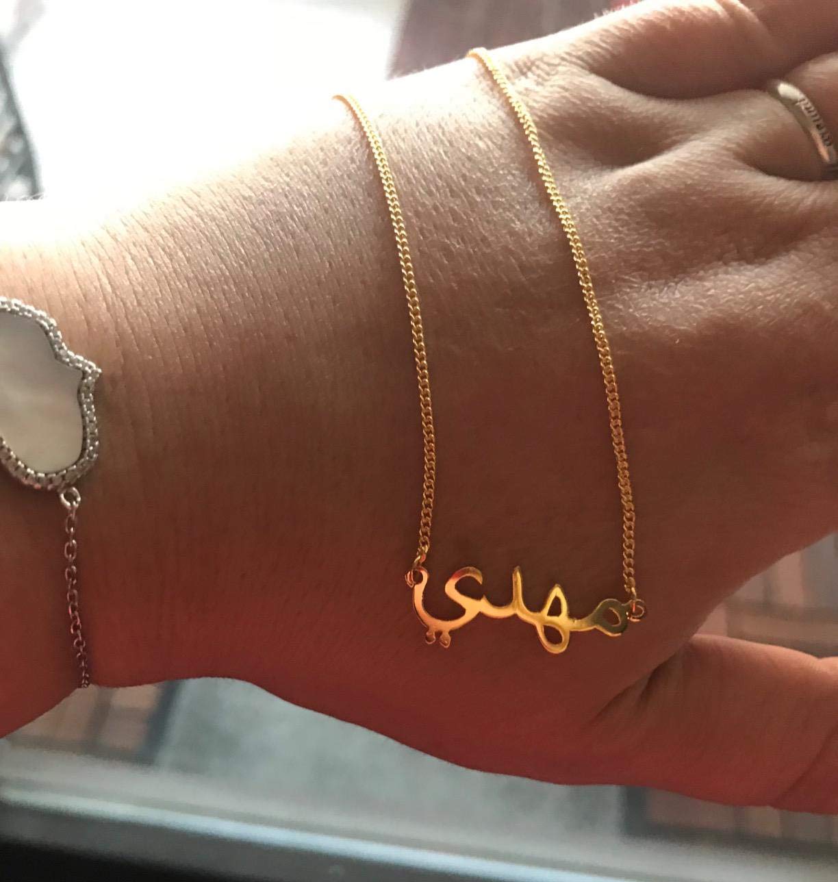 JOELLE JEWELRY Arabic Name Necklace-18K Gold Plated Silver-Personalized Necklace-Bridesmaid Gift