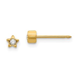 inverness 24k plated star with crystal earrings