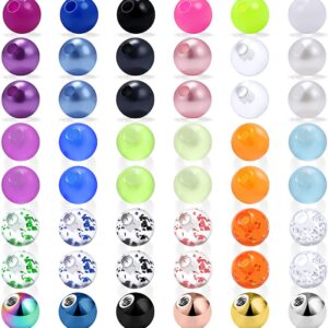 Ftovosyo 60PCS 16G Surgical Steel & Plastic Glow in the Dark Replacement Balls Body Jewelry Piercing Externally Threaded Barbell Parts 3mm Silver-tone Rose Gold Black Earring Lip Septum