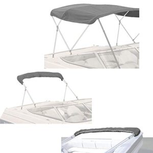 savvycraft 4 bow bimini top replacement cover, durable marine grade canvas boat canopy, easy install zipper sleeves, 4 bow 96" l 91"-96" w gray color