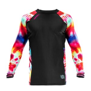 Sanabul Funk Strike Compression Long Sleeve Rash Guard | Stylish Training Shirt for MMA BJJ | Swim Surf Rash Guard for Men (Large, Classic Swirl)