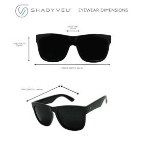 ShadyVEU Classic Square Flat Top Oversized Super Dark Tint Lens UV400 Mens Womens Sunglasses (Style #1)