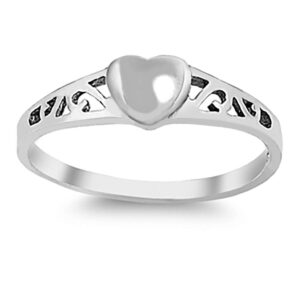 closeoutwarehouse 925 sterling silver heart filigree ring size 11