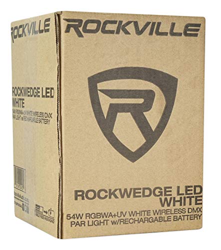 Rockville RGBWA+UV Rechargeable Wireless Wash DJ Up-Light in White (RockWedge LED