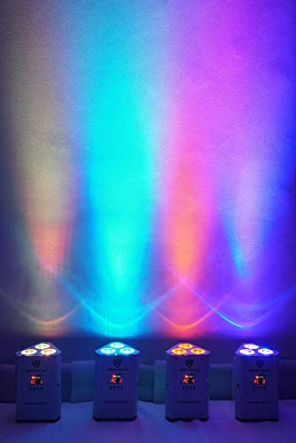 Rockville RGBWA+UV Rechargeable Wireless Wash DJ Up-Light in White (RockWedge LED