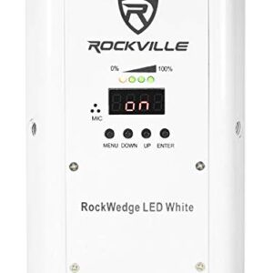 Rockville RGBWA+UV Rechargeable Wireless Wash DJ Up-Light in White (RockWedge LED