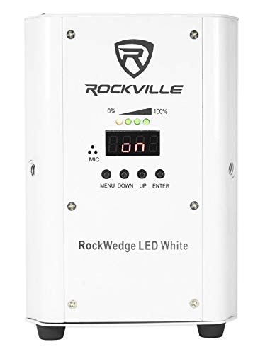 Rockville RGBWA+UV Rechargeable Wireless Wash DJ Up-Light in White (RockWedge LED