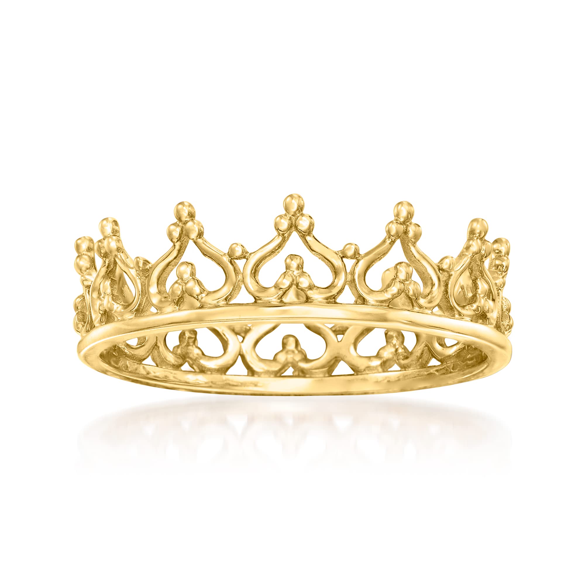 Ross-Simons 14kt Yellow Gold Royal Crown Ring. Size 7