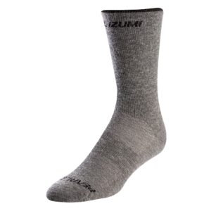 pearl izumi men's merino tall sock, smoked pearl core, large