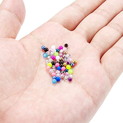 Ftovosyo 14G 60PCS Mix Color Replacement Balls Jewelry Piercing Stainless Steel & Clear Acrylic Barbell Parts for Industrial Barbell/Nipple Rings/Tongue Rings Silver-tone Rose Gold Black 3mm