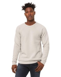 bella + canvas unisex sponge fleece crewneck sweatshirt l heather dust