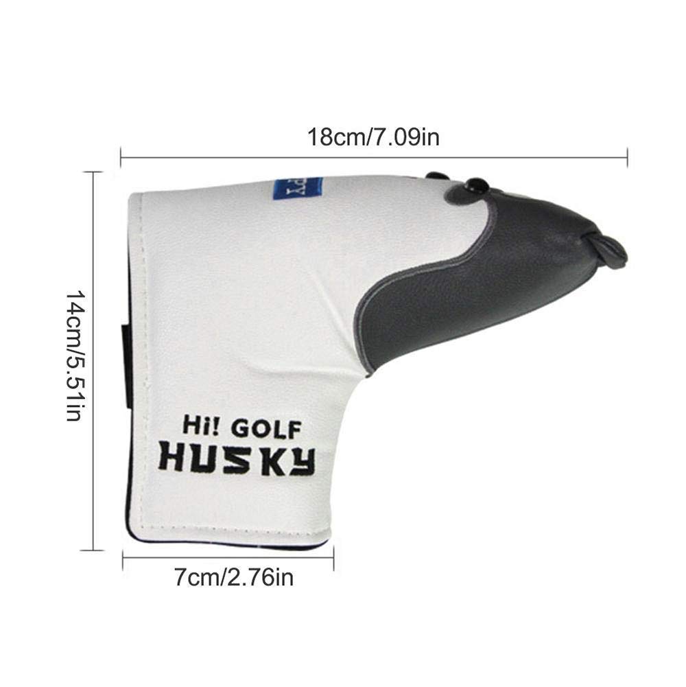 Golf Putter Headcover Blade Leather Cute Husky Animal Replacement Covers