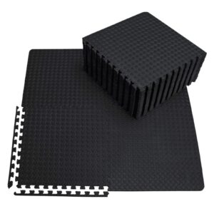 innhom gym flooring gym mats exercise mat for floor workout mat foam floor tiles for home gym equipment garage, 24 pieces black