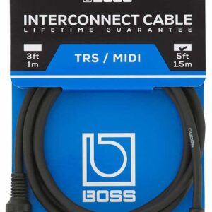 Boss BMIDI-5-35 Type A 3.5mm TRS to Male 5-pin DIN MIDI Cable - 5 Foot