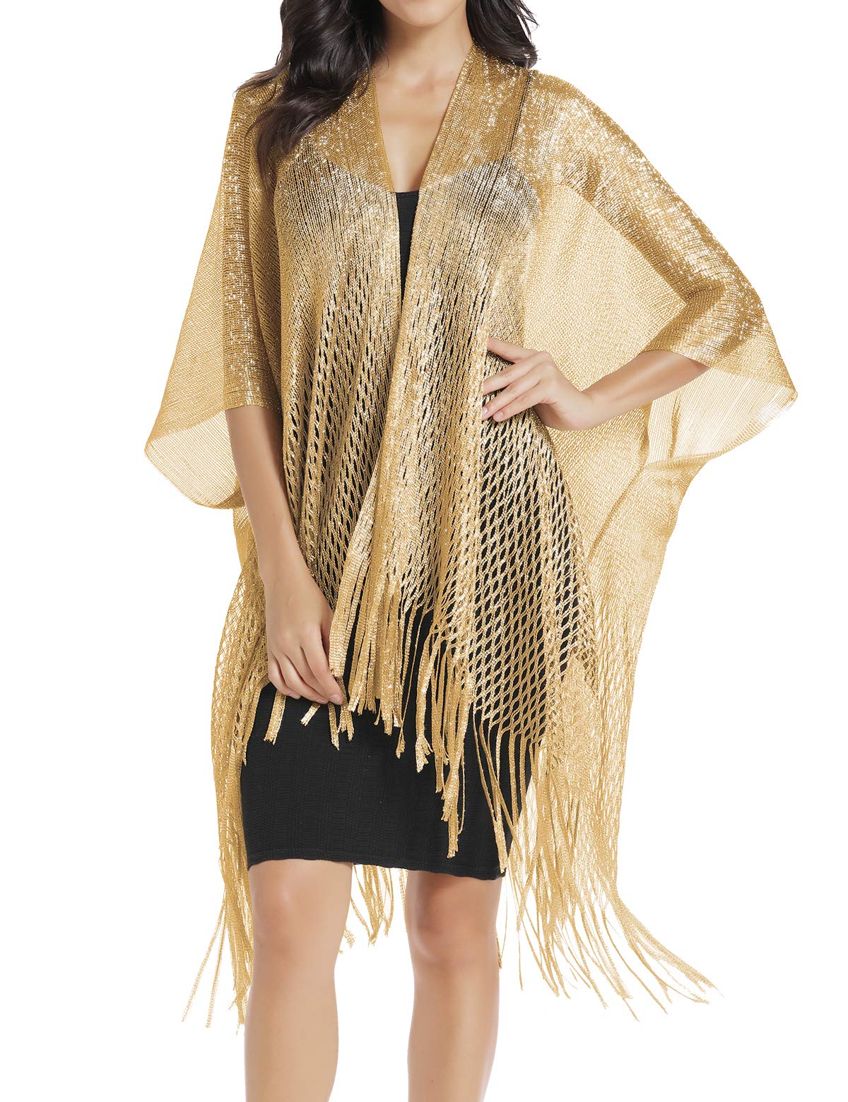 Rheane Gold Kimono Shawls and Wraps