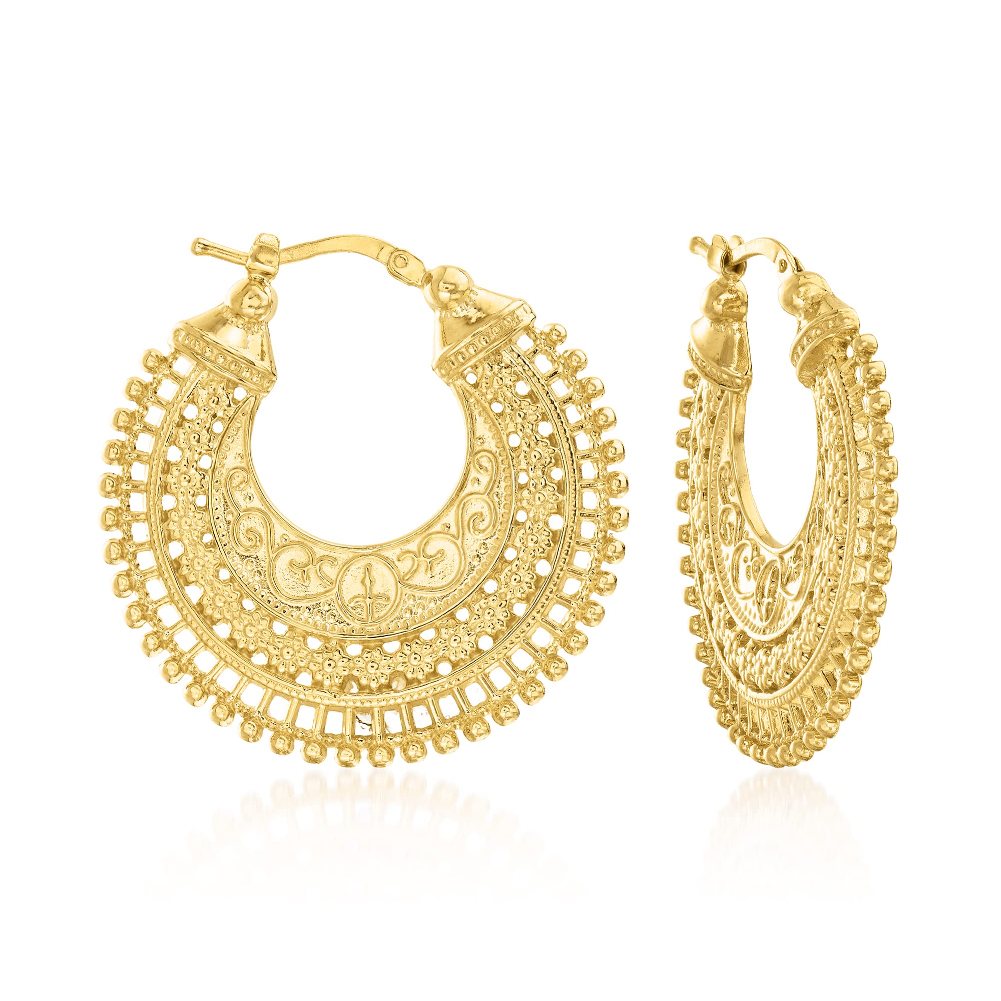 Ross-Simons Italian Embellished Hoop Earrings