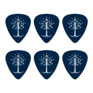 the lord of the rings tree of gondor novelty guitar picks medium gauge - set of 6