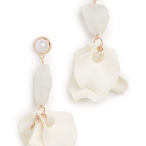 SHASHI Women's Orchid Earrings, White, One Size