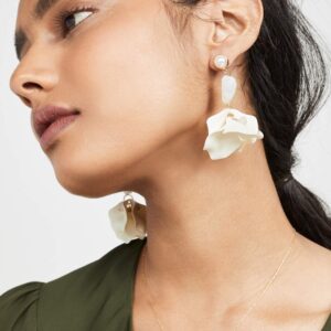 SHASHI Women's Orchid Earrings, White, One Size