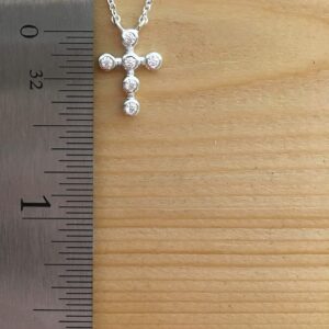 EFYTAL Small Cross Necklace for Women, Sterling Silver Dainty CZ Cross Necklace for Women, First Communion Gifts, Confirmation Gifts for Teen