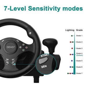 DOYO Gaming Racing Wheel, Steering Wheel for PC, 270 Degree Driving Force Sim Game Steering Wheel with Responsive Gear and Pedals for PC/PS3/PS4/XBOX ONE/XBOX 360/Nintendo Switch/Android