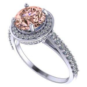 NANA Jewels 2ct Pure Brilliance Zirconia Halo Engagement Ring-Round Cut-Morganite-6