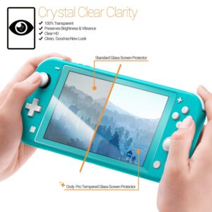 Orzly Screen Protector for Nintendo Switch Lite 2019 Model [4 Pack] Tempered Glass Screen Protectors. No Bubbles Easy Installation Anti Scratch Edition