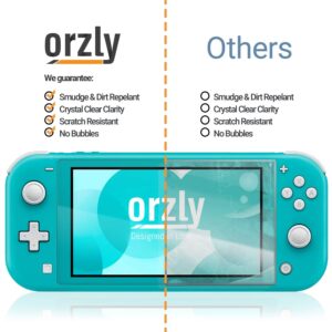 Orzly Screen Protector for Nintendo Switch Lite 2019 Model [4 Pack] Tempered Glass Screen Protectors. No Bubbles Easy Installation Anti Scratch Edition