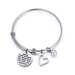 jvvsci never underestimate the difference you made and the lives you touched bracelet,thank you gift,inspirational gifts for women