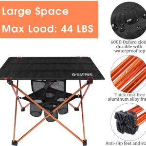 Portable Folding Camp Table Large Camping Table with 4 Cup Holders and Carrying Bags for Indoor and Outdoor Picnic Tailgating BBQ Beach Hiking Travel Fishing Fishing(Orange Medium with Cup Holder)