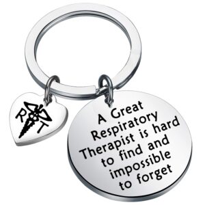 feelmem respiratory therapist gift radiology tech gift rt keychain a great respiratory therapist is hard to find harder to leave impossible to forget radiology technologist gift (silver)