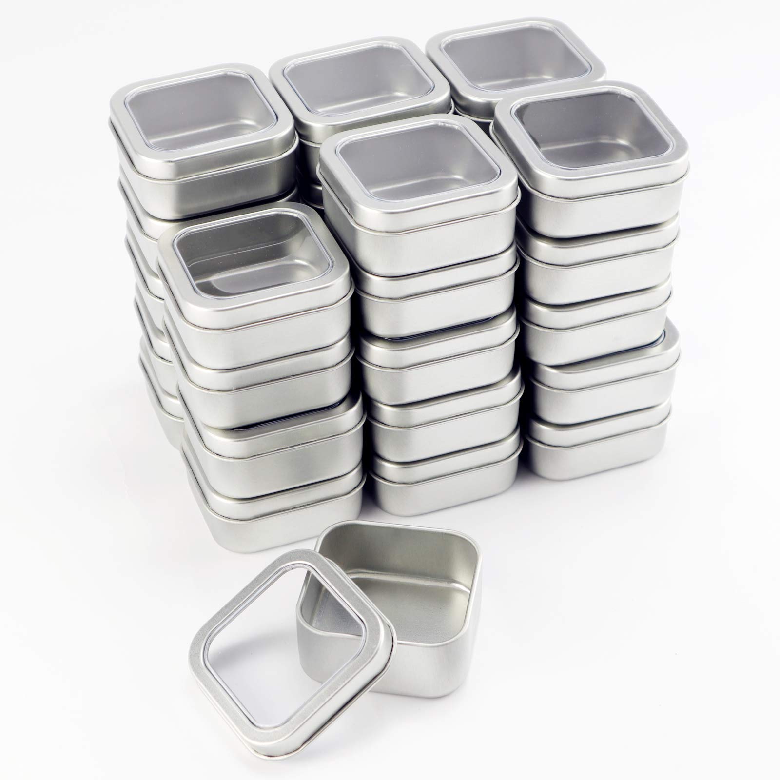 Square Metal Tins with Window Lids by Celebrate It, 30ct.