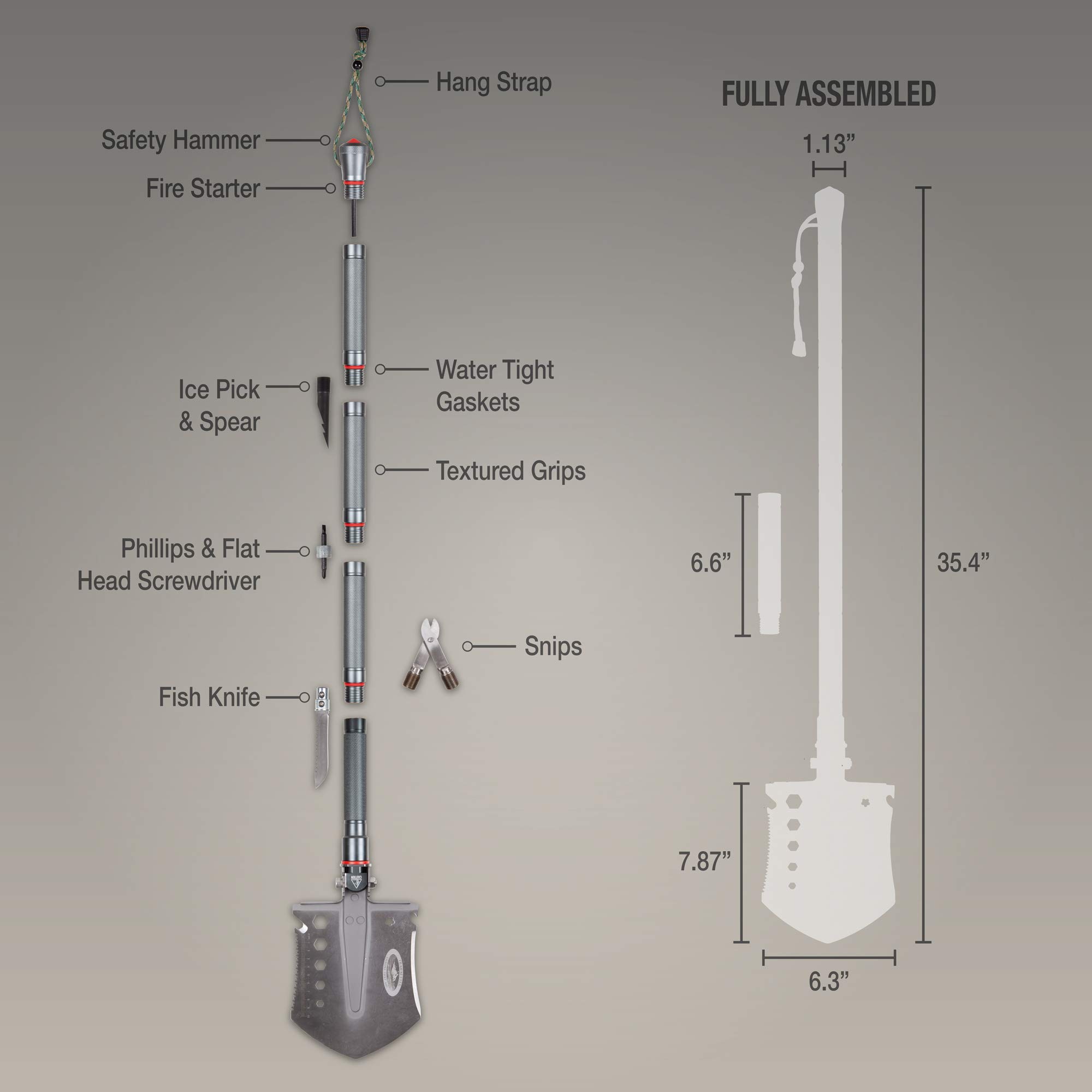 Lifeline Trailsetter Utility Shovel Kit