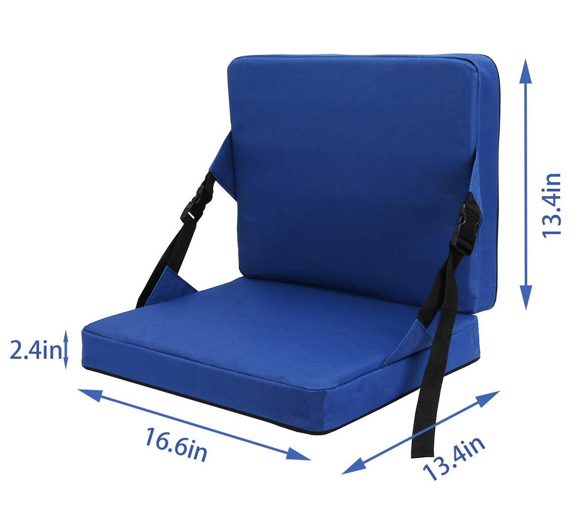 KIMI HOUSE Indoor & Outdoor Folding Chair Cushion, Foldable Portable Stadium Seat,Chair Cushion for Sports Events, Outing, Travelling，Hiking, Fishing