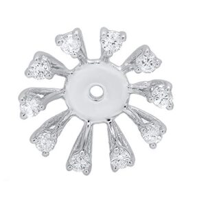 0.15 carat (ctw) round diamond removable jackets for stud earring (only 1pc), 14k white gold