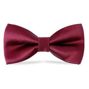 welrog mens classic pre-tied bow ties adjustable silk formal tuxedo wedding bowtie (wine red)