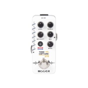 mooer tone capture gtr guitar pedal capturing target guitar’s tone, with eq adjustment, 7 preset slots, ture bypass/buffer bypass