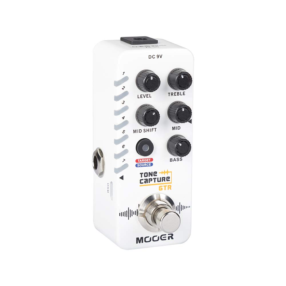 MOOER Tone Capture GTR Guitar Pedal Capturing Target Guitar’s Tone, with EQ Adjustment, 7 Preset Slots, Ture Bypass/Buffer Bypass