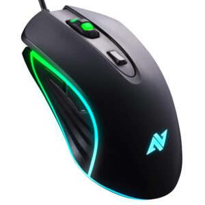 abkoncore am6 am8 gaming mouse 4dpi levels (800, 1600, 2400, 3200) i programmable buttons i wired ergonomic usb mouse (m30)