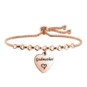 feelmem godmother bangle bracelet,goddaughter bangle bracelet,baptism gift for godmothers/goddaughters (godmother slider rg)