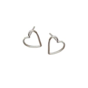 hollow heart minimalist s925 sterling silver stud earrings for women cute love huggie studs fashion simple piercing post jewelry hypoallergenic gifts for girlfriend wife mom sensitive ear