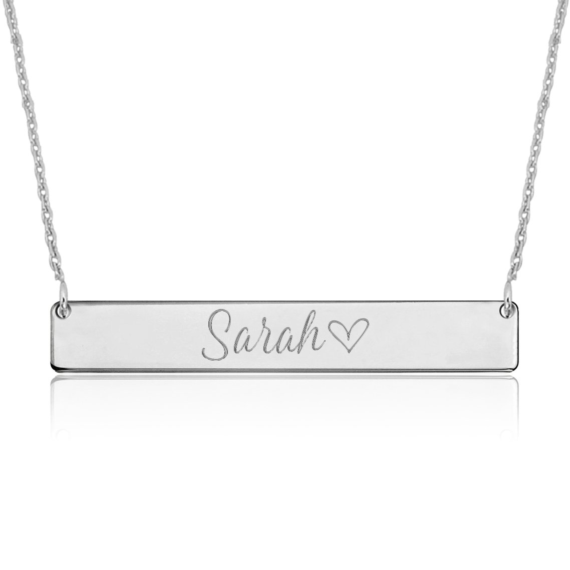 JOELLE JEWELRY Custom Name Bar Necklace Sterling Silver Personalized Script Name Necklace Bridesmaids Gift