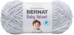 bernat baby velvet yarn, misty gray