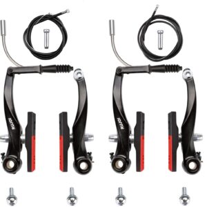 RUJOI Bike Brake kit,Bike V Brake Set with 72mm Superior V-Brake Shoes and 2 pcs Braking Cable and Cable end crimps,Ideal for Mountain,BMX Bike Brake Set Upgrade