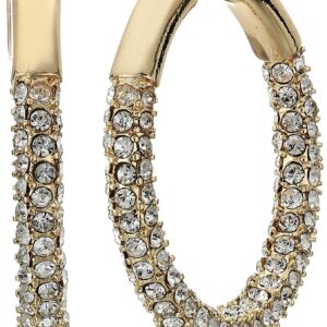 Anne Klein Women's Pierced Earrings Pave Tubular Hoop, Gold