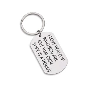 eunigem funny keychain for boyfriend husband gifts from girlfriend wife anniversary valentine's day christmas adult humor mature sexy sarcasm naughty gag gift idea for men him fiance