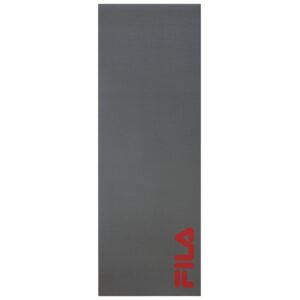 fila accessories yoga mat - classic exercise mat with carrying strap sling for yoga, pilates, stretching & floor workouts - 68" l x 24" w x 5mm thick - grey