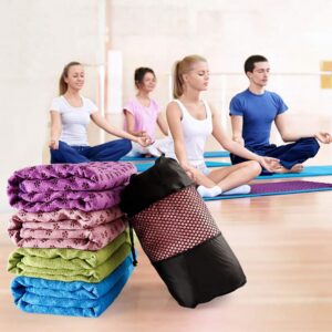 oAtm0eBcl Yoga Mat, Superfine Fiber Non-Slip Yoga Mat Cover Towel Blanket for Home, Gym Sports Fitness Exercise Pad Cushion Green